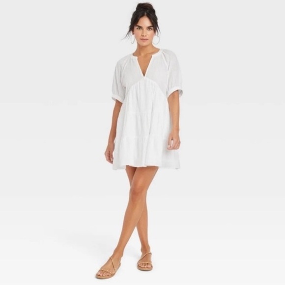 Universal Thread | Dresses | Universal Thread Puff Sleeve Tiered Mini ...